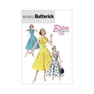Butterick B5603 Size 6-12 or 14-20 Misses Retro '56' Dress Sewing ...