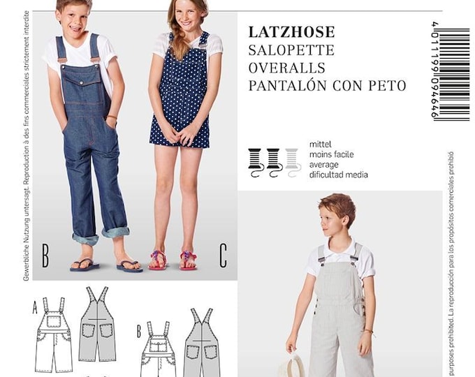 Burda 9464 Sewing Pattern - Boy's and Girl's Overalls - Size 6-11 - Etsy