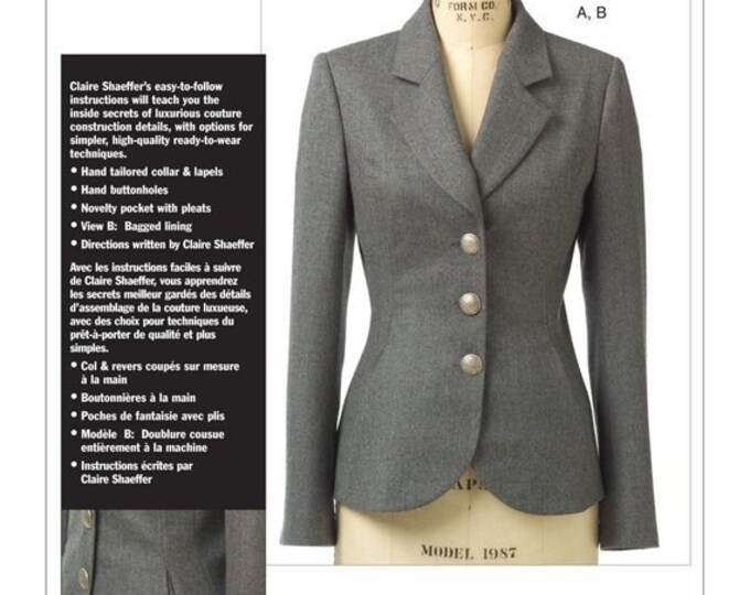 V8333 Vogue 8333 SEWING PATTERN Semi-fitted Lined Jacket Claire ...