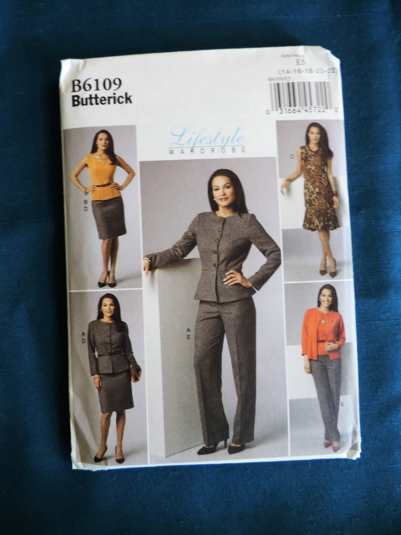Butterick B6109 Size 6-14 or 14-22 Misses Dress Jacket Top Skirt and ...