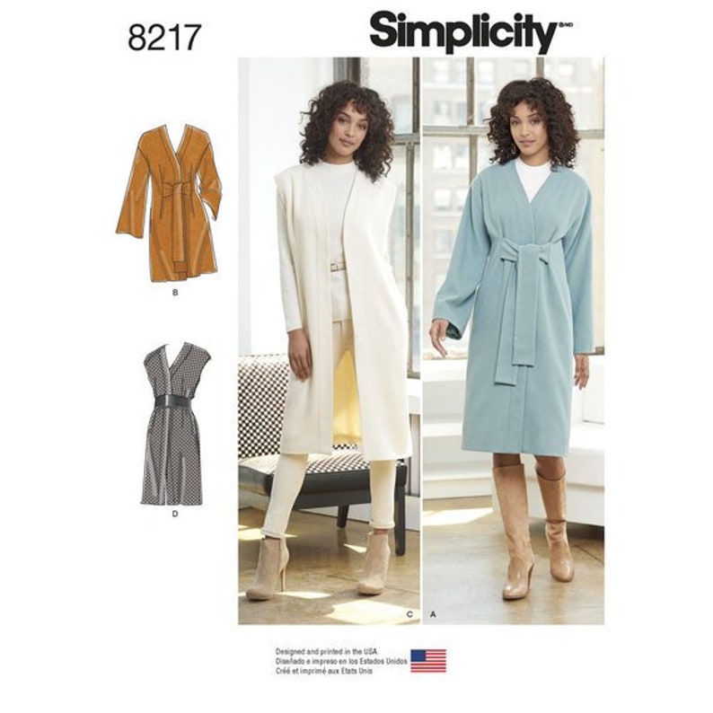 Simplicity 8217 Size 8-16 or 16-24 Misses' and Miss Petite Lined Coat ...