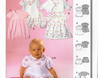 Sz 1 Thru 12 Mos. Easy Burda 9752 Pattern Infants' Corordinates Dress ...