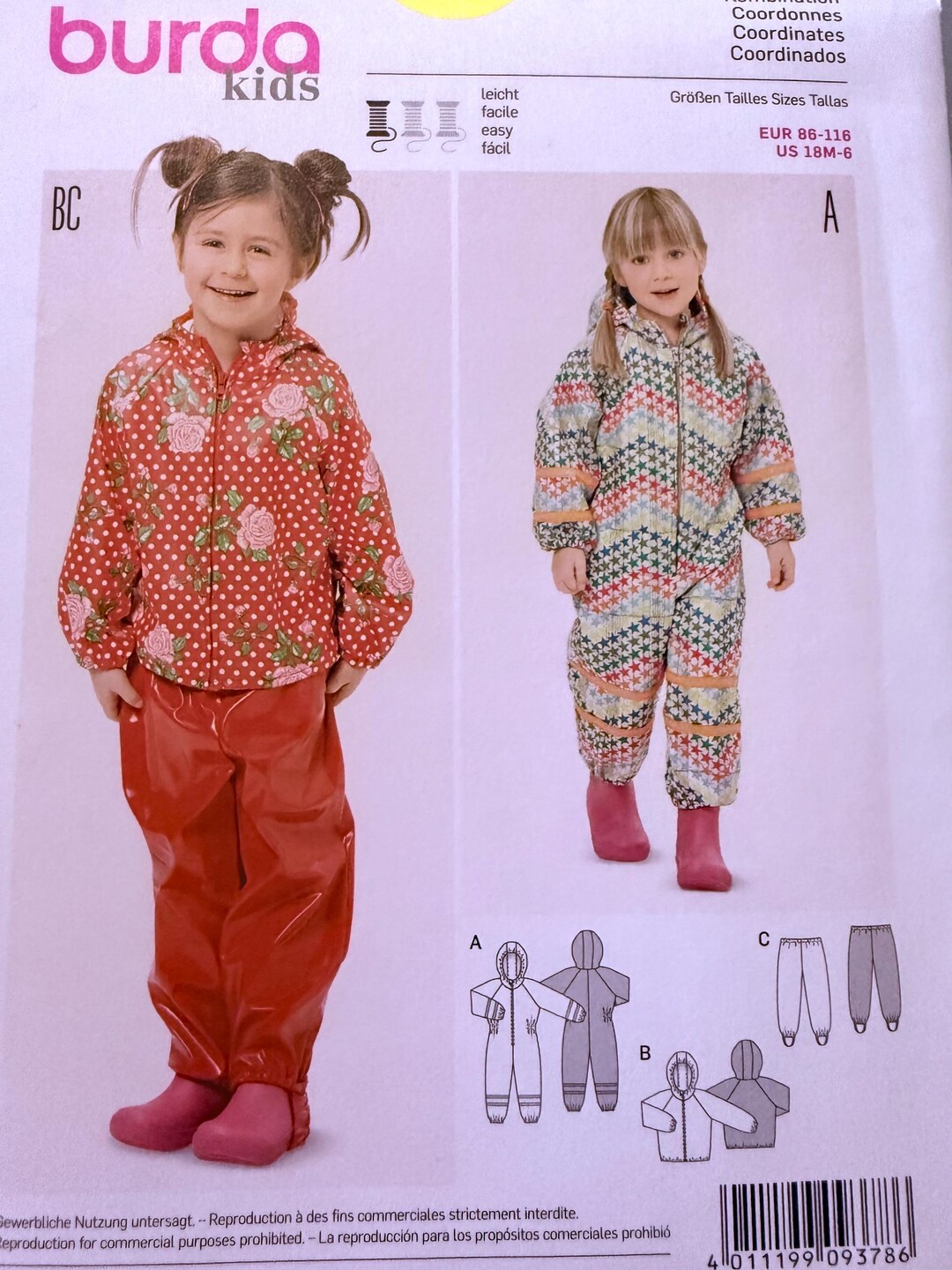 Burda Style 9378 Sewing Pattern - Girl's Coordinates Jacket & Pants ...