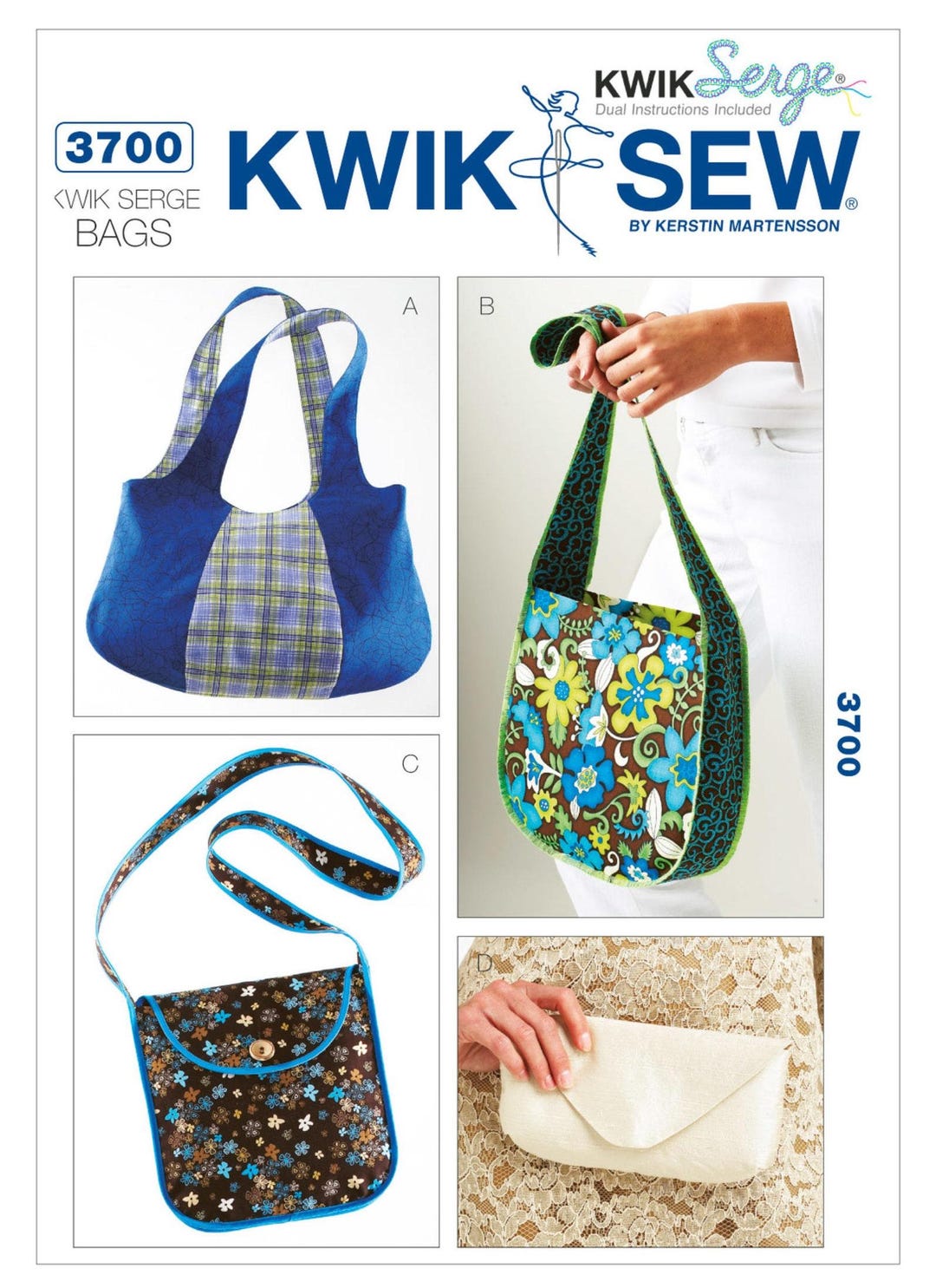 Kwik Sew K3700 Sewing Pattern - Serge Bags - Uncut, Factory Folded - Etsy