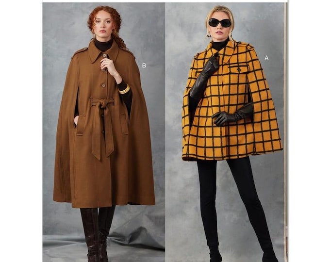 Vogue V2054 Sewing Pattern - Misses' Capes and Belt / Size XS-XXL - Etsy