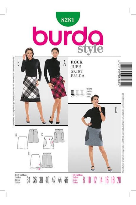 Burda 8281 Size 8-20 Misses Skirts Sewing Pattern / UNCUT | Etsy