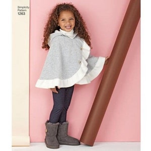 Simplicity 1263 Child's Poncho and Reversible Cape Sewing Pattern Size ...