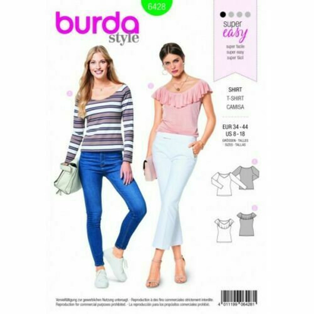 Burda 6428 Misses Tops Sewing Pattern Size 8-18 / Uncut, FF - Etsy