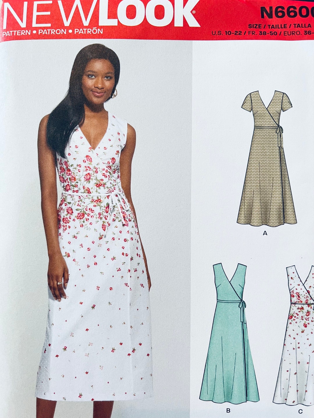 New Look N6600 - Sewing Pattern - Misses' Wrap Dress, Wrap Style Dress ...