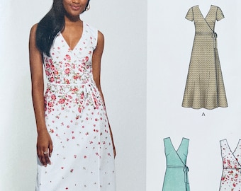 New Look N6600 Sewing Pattern for Misses Wrap Dress With Sleeve ...