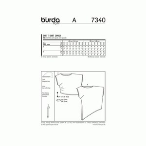Burda 7340 Size 10-22 Misses Shirt With Hemline Variations Sewing ...