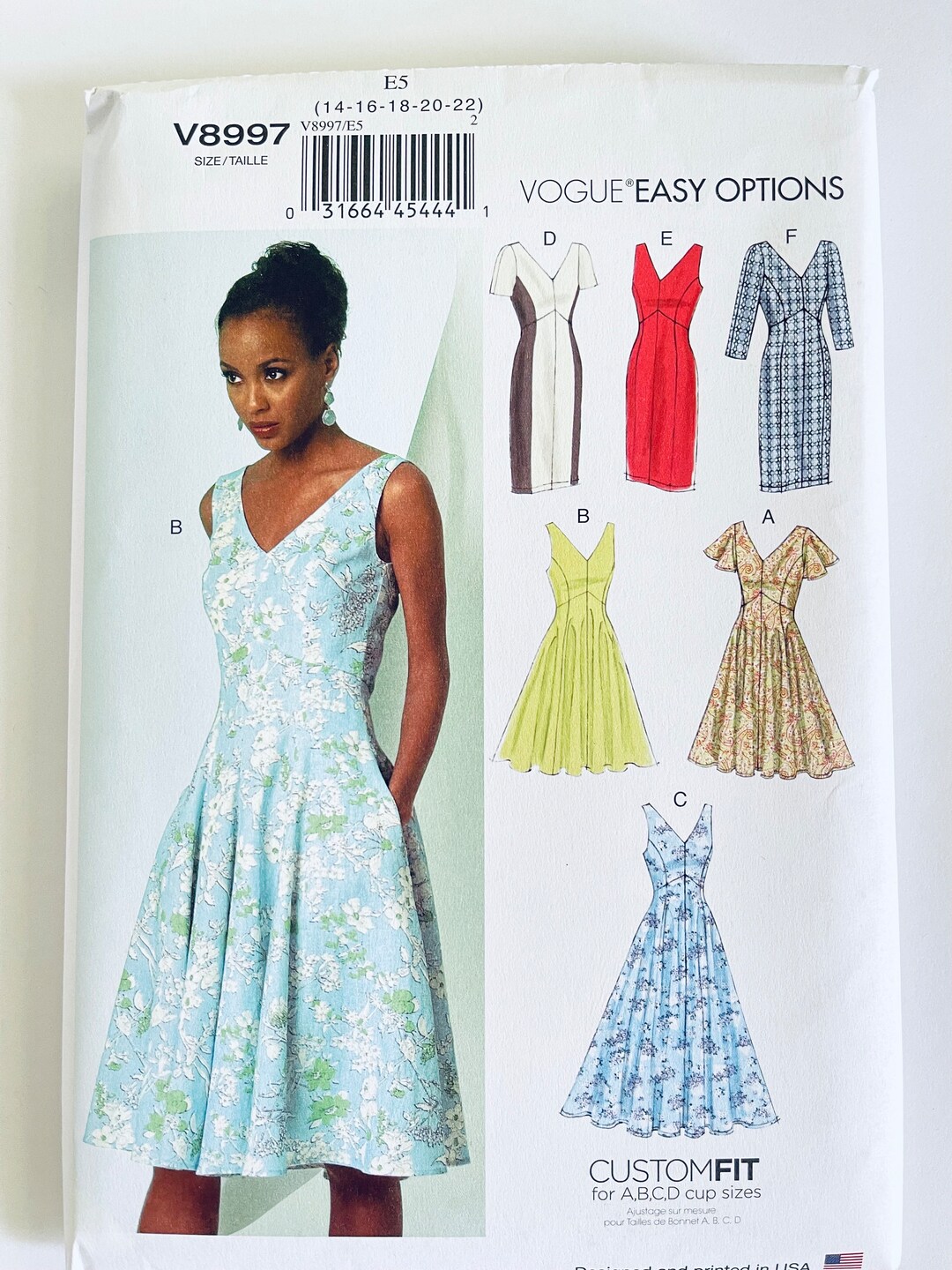 Vogue V8997 Size 6-14 or 14-22 Misses Lined Princess Seam Dresses ...