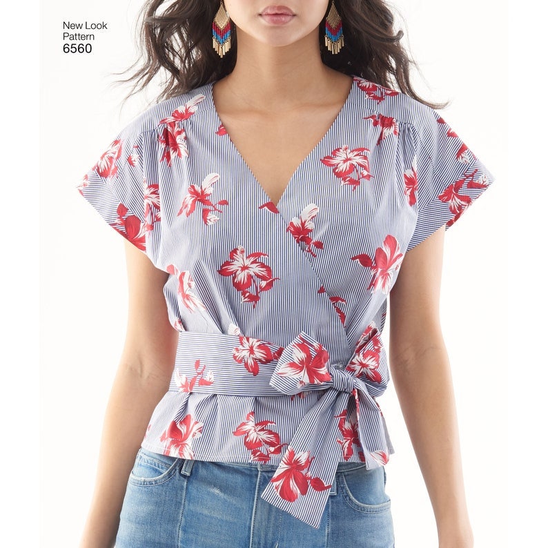 New Look 6560 Sewing Pattern - Women's Tops, Wrap Tops, V Neck Tops ...