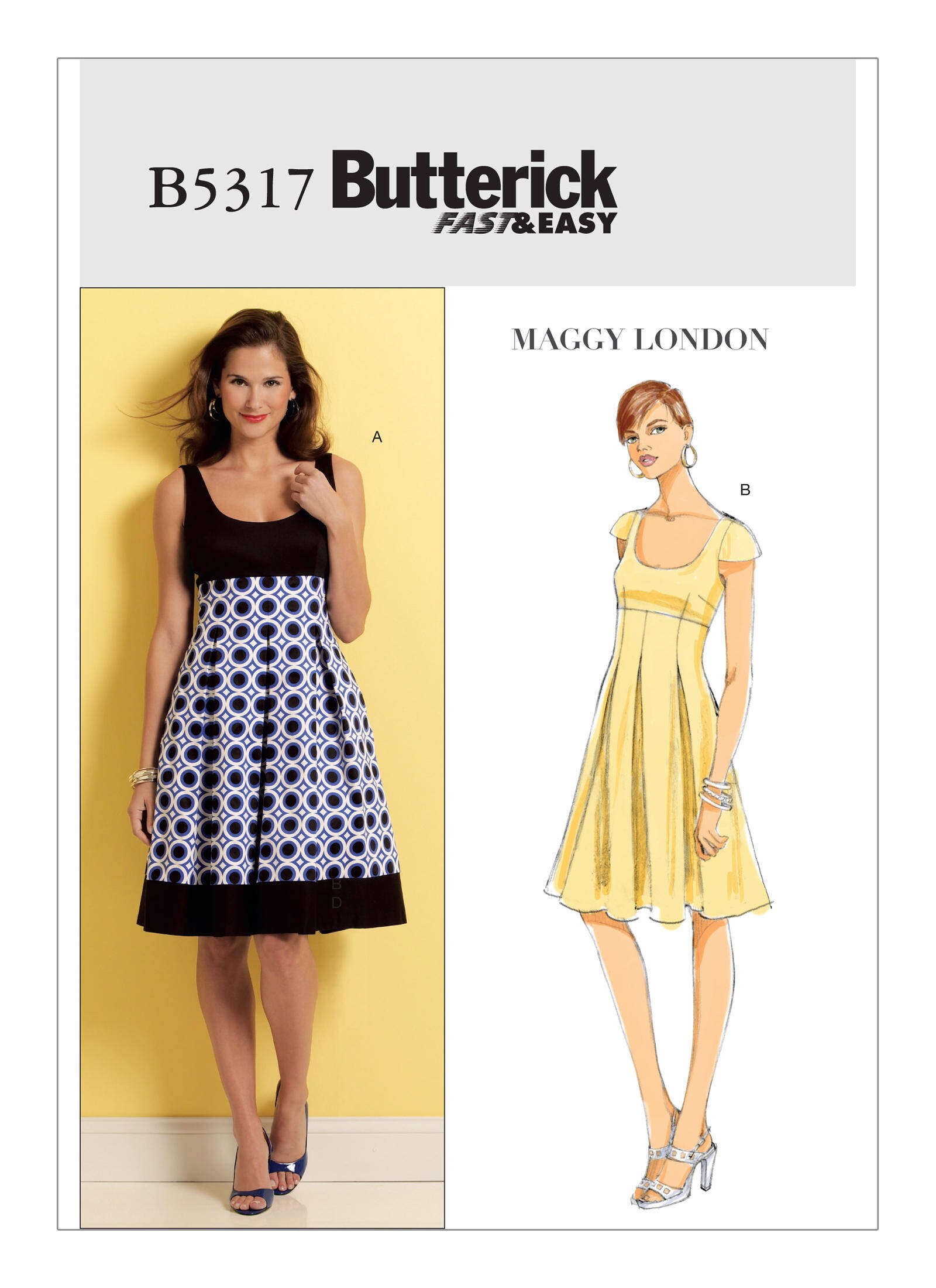 Butterick B5317 Size 8-14 or 16-22 Misses Maggie London High Waist ...