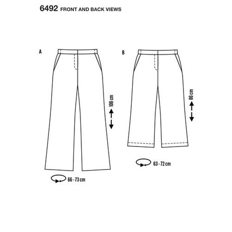 Burda 6492 Woman's Pants or Capri Sewing Pattern - Plus Size 20-34 ...