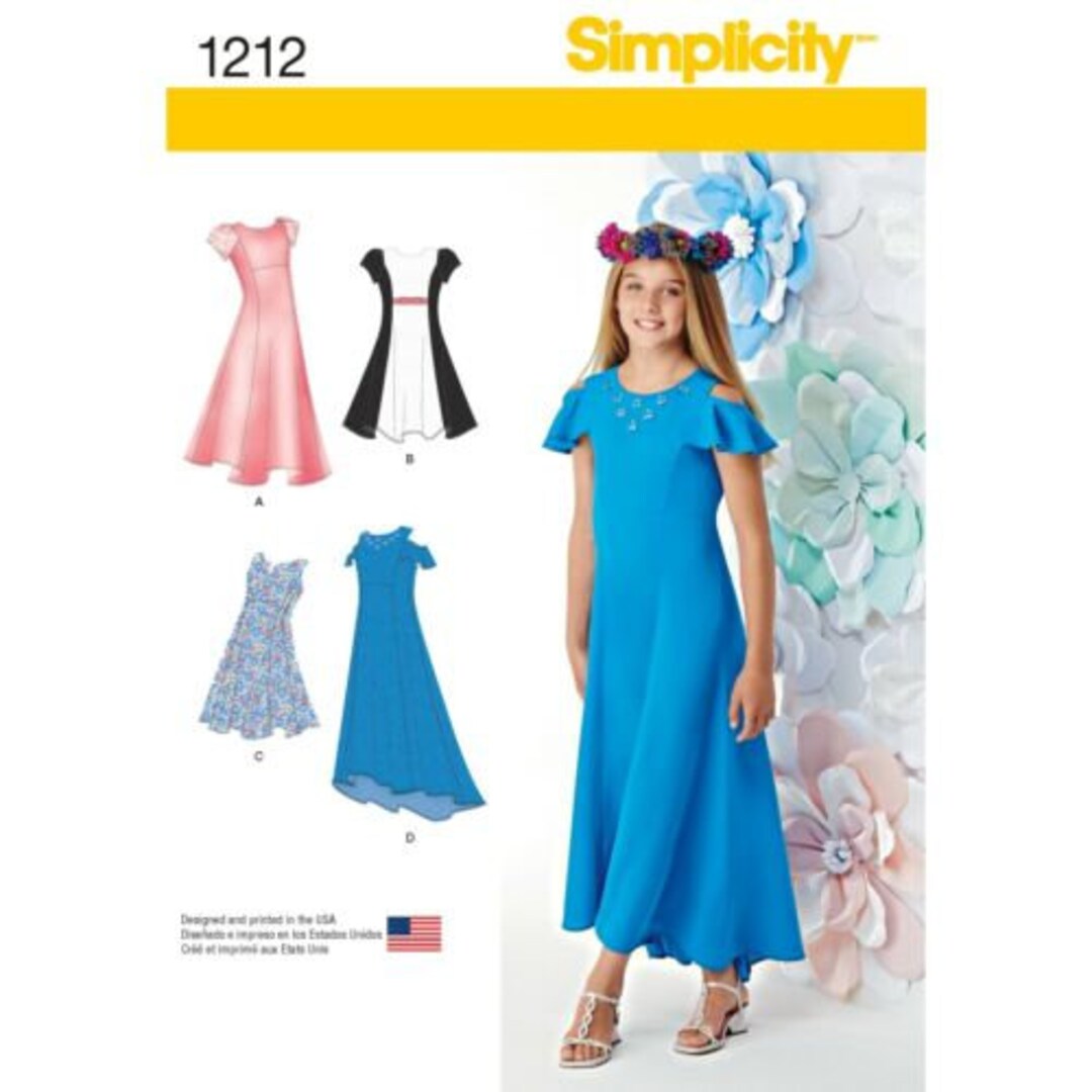 Simplicity Sewing Pattern 1212 Girl's Formal Special Occasion Dresses ...