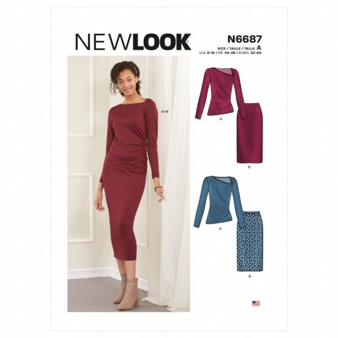 New Look N6687 Sewing Pattern - Misss Top & Skirt - Size 6-18/uncut, FF ...