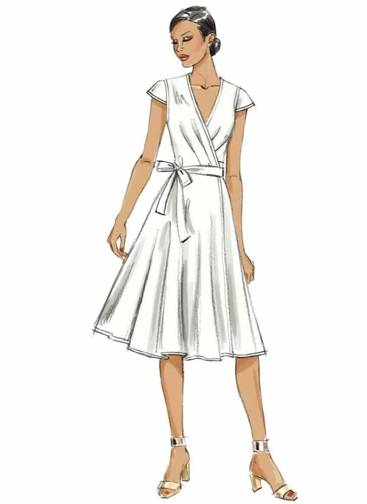 Vogue V8784 Sewing Pattern - Misses' Wrap Dress - Size 6-14 or 14-22 ...