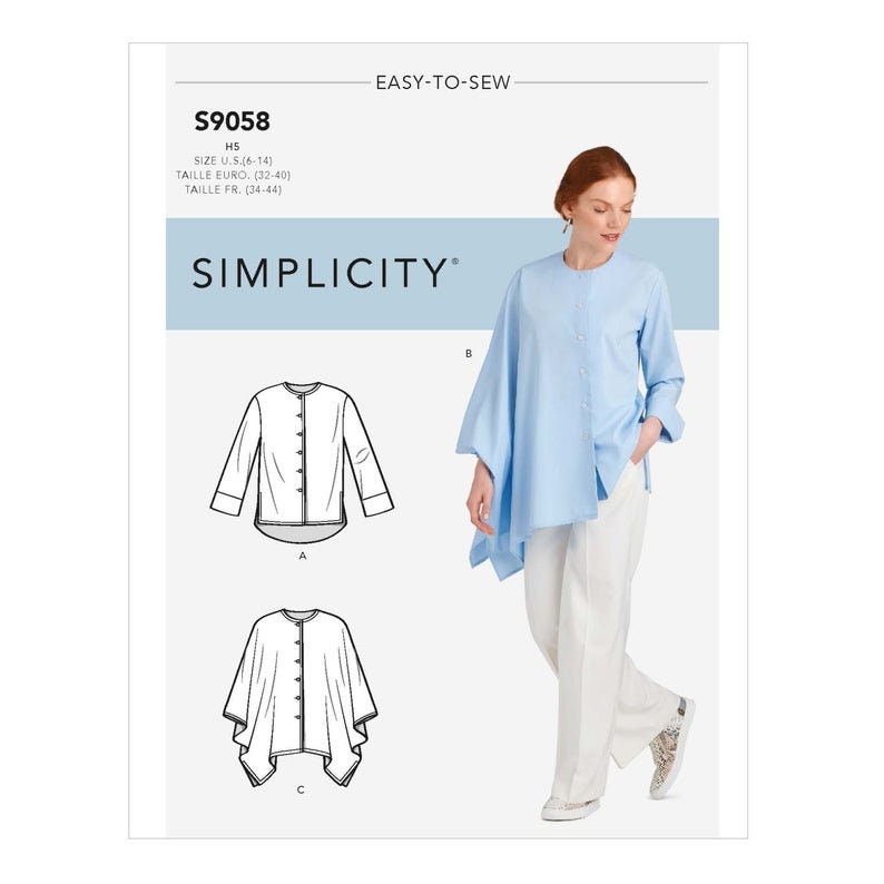Simplicity Sewing Pattern R10425 S9058 Misses' Shirt With | Etsy