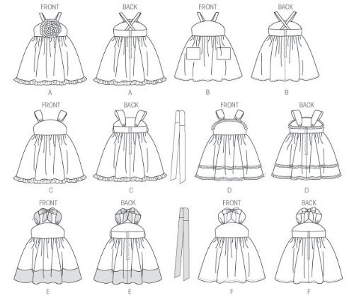 Butterick B5914 Girls Sleeveless Dress Pattern · Ruffle Halter Sun ...