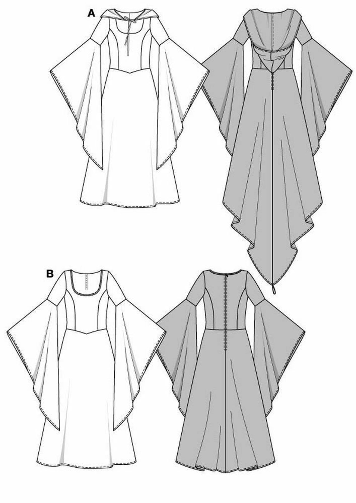 Burda 2484 Sewing Pattern Medieval Dress Fitted Bodice | Etsy