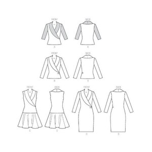 Mccall's M7016 Misses Tops and Dresses Sewing Pattern Size 4-14 or 16 ...