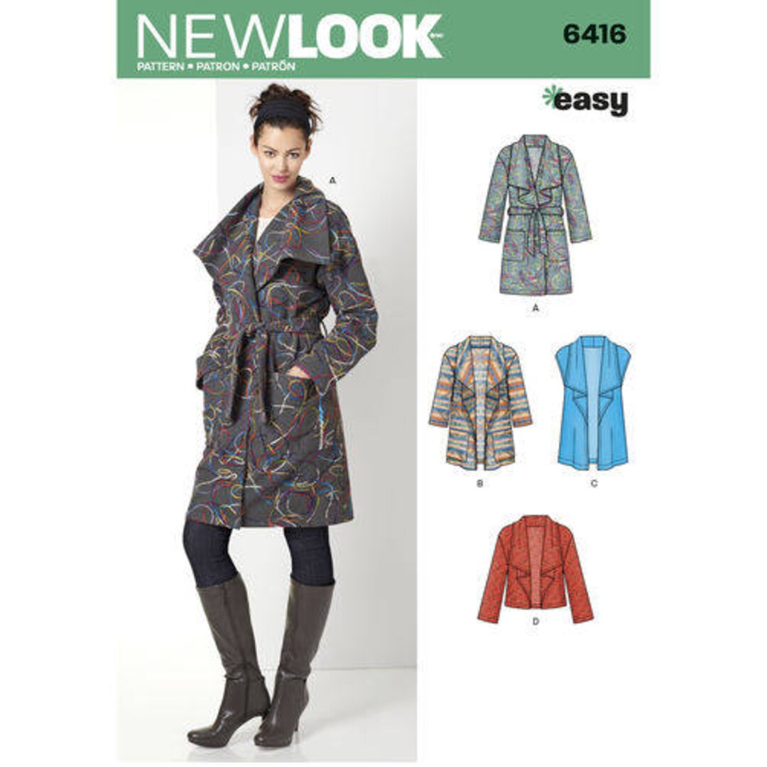 New Look 6416 Misses Coat, Jacket and Vest Sewing Pattern / Uncut FF - Etsy