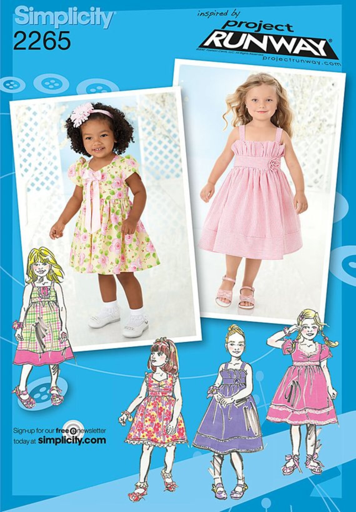 Simplicity Project Runway Pattern 2265 Girls Dress in 2 | Etsy