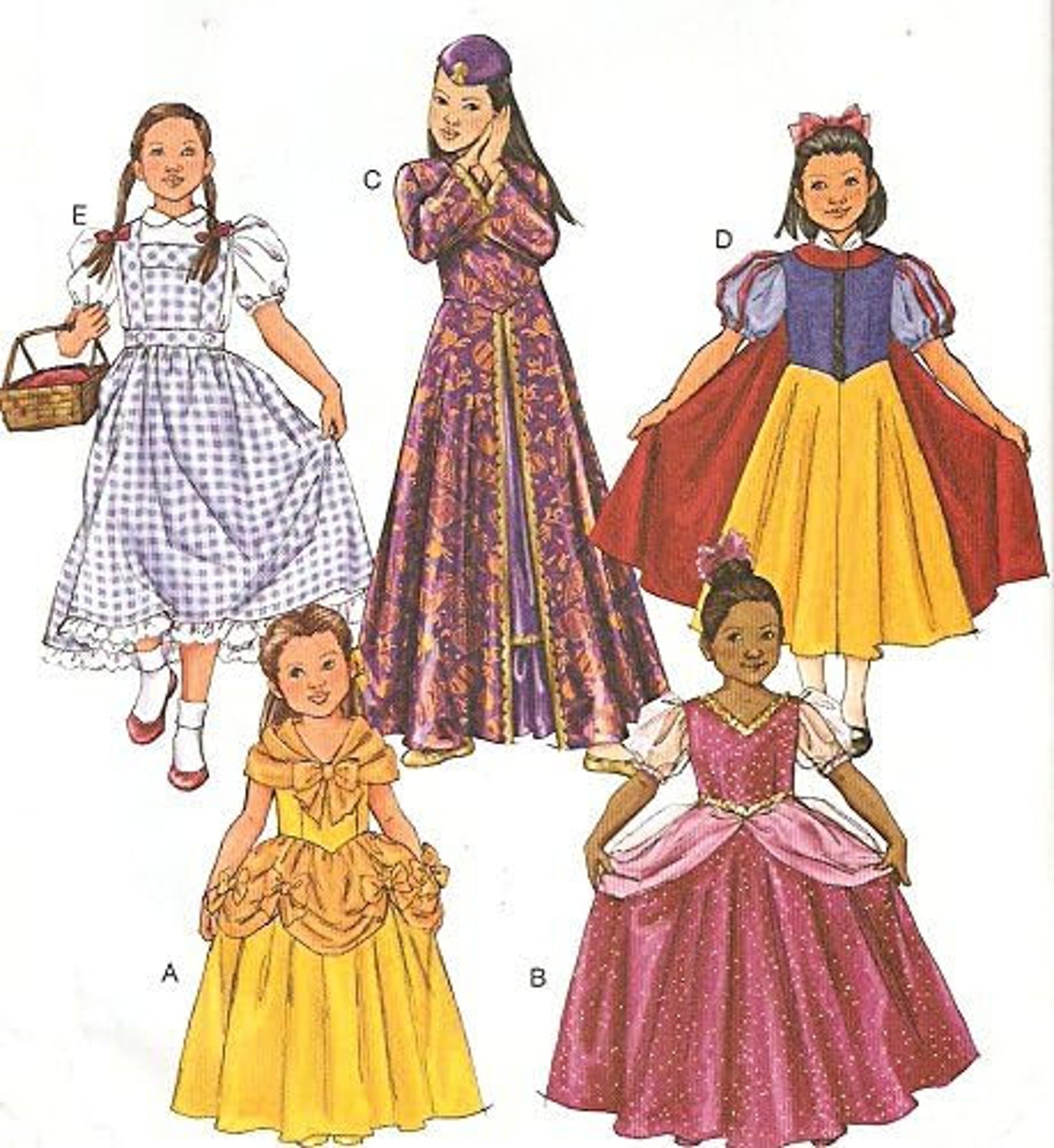 Butterick B4320 Sewing Pattern Dorothy, Mulan, Snow White, Belle ...