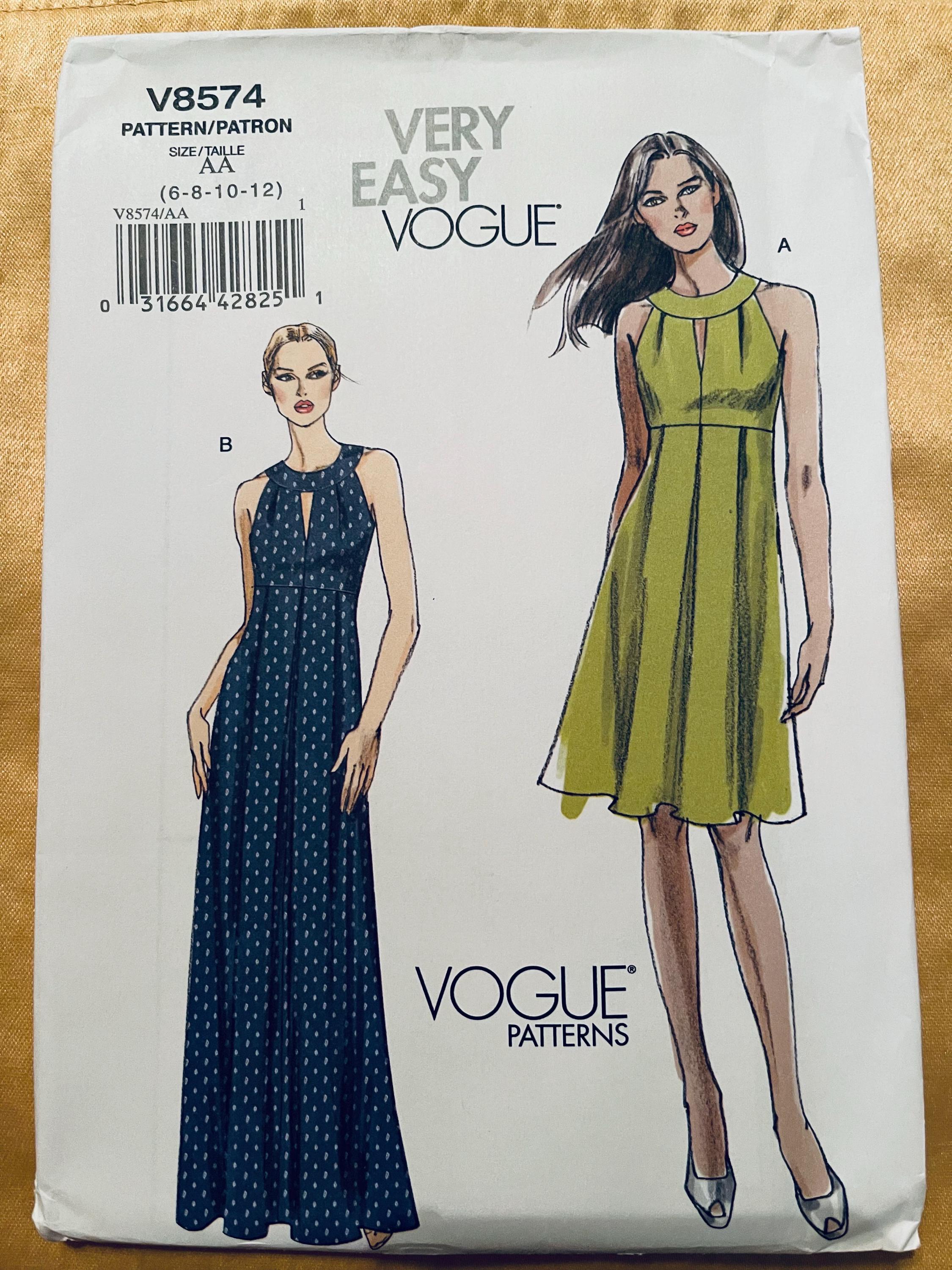 Vogue V8574 Size 6-12 or 14-20 Misses Slightly Flared Dresses Sewing ...