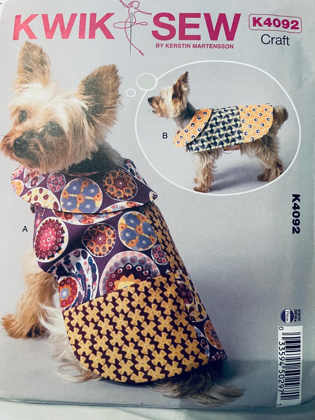 Kwik Sew #K4092 - Sewing Pattern for Patchwork Dog Coats, Pet Coats ...