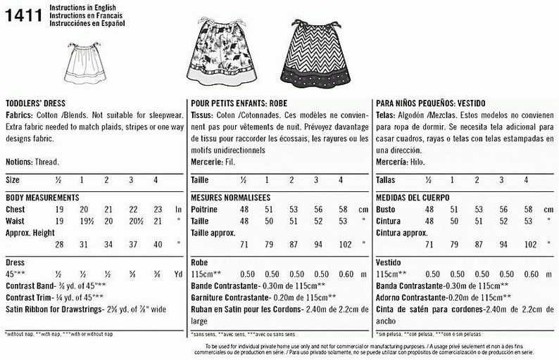 Simplicity 1411 Sewing Pattern Toddler Girl's Sundresses - Etsy