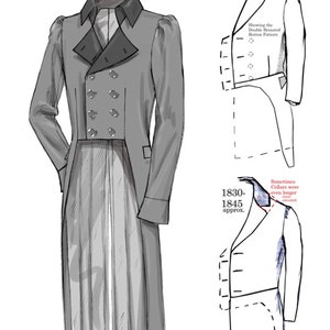 Mccalls' B6573 M8135 Men's 19th Century Tailcoat / Jacket Sewing Pattern - Size 38-44 or 46-52 ...