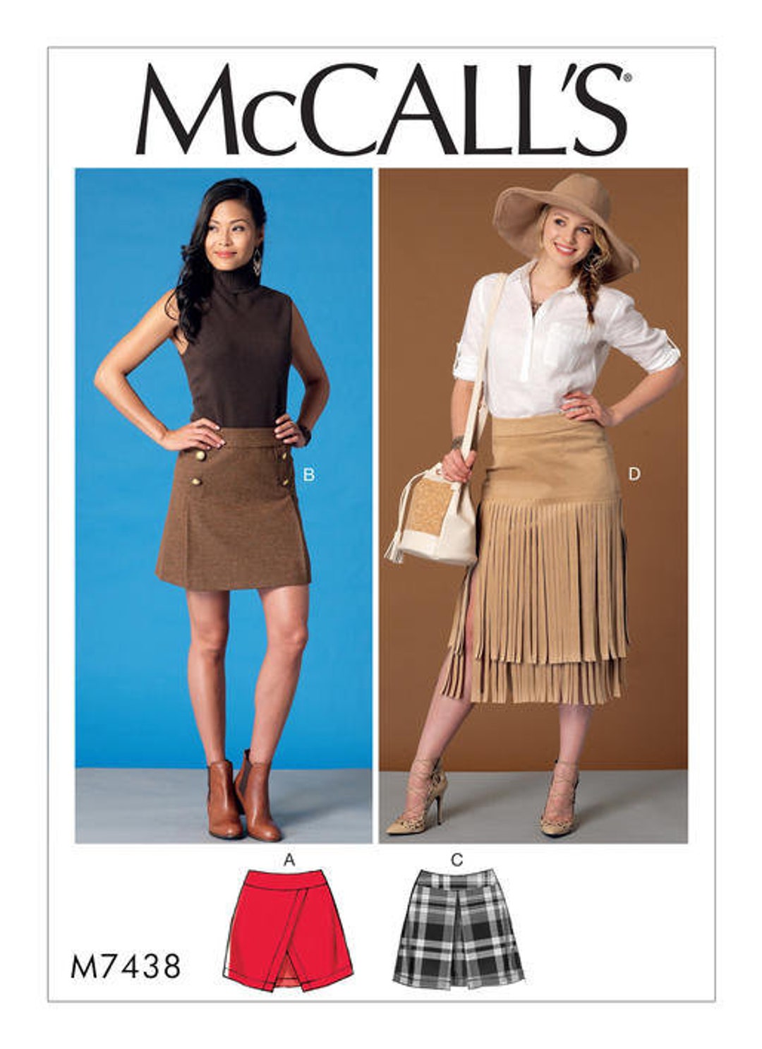 Mccall's M7438 Size 6-14 or 14-22 Misses' Overlay, Pleat or Fringe ...