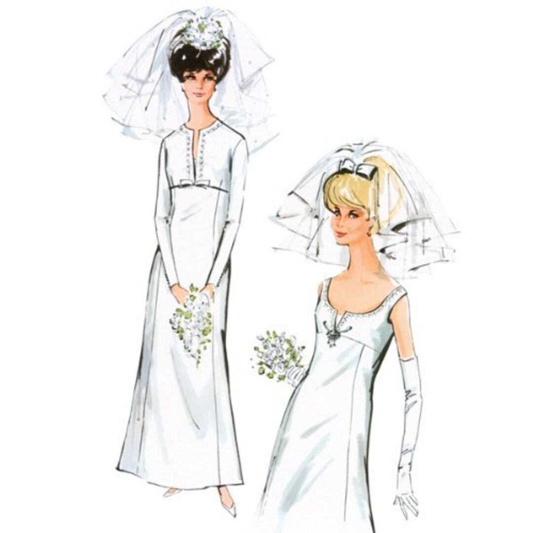 Burda 7112 Size 8-18 Wedding Dress/ Formal Long & Short Bridal Dress ...