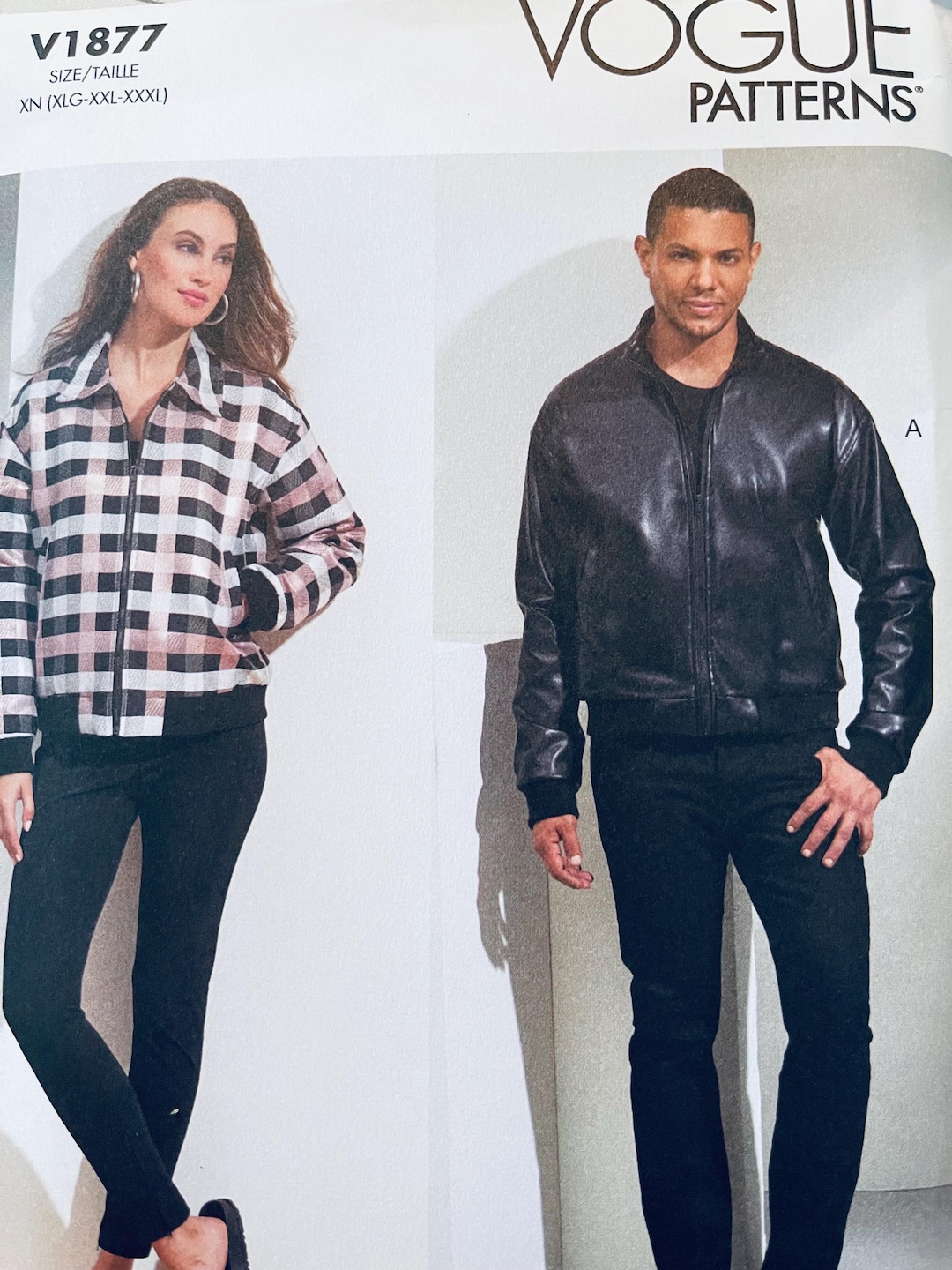 Vogue V1877 - R11316 Sewing Pattern - Unisex Bomber Jacket - Size 34-44 ...
