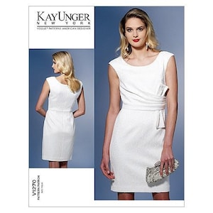 Vogue V1270 Misses Close Fitting Lined Dress, Pleated Side Bodice ...