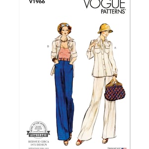 Vogue V1966 Sewing Pattern Misses' Jacket and Pants - Size 8-16 or 18 ...