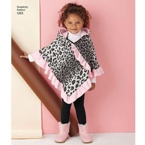 Simplicity 1263 Child's Poncho and Reversible Cape Sewing Pattern Size ...