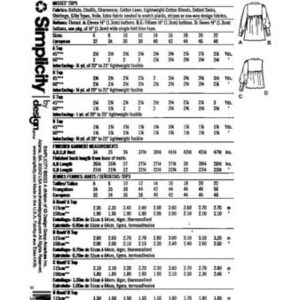 Simplicity R11323 9467 Sewing Pattern - Misses Boho Blouse, Top - Size ...