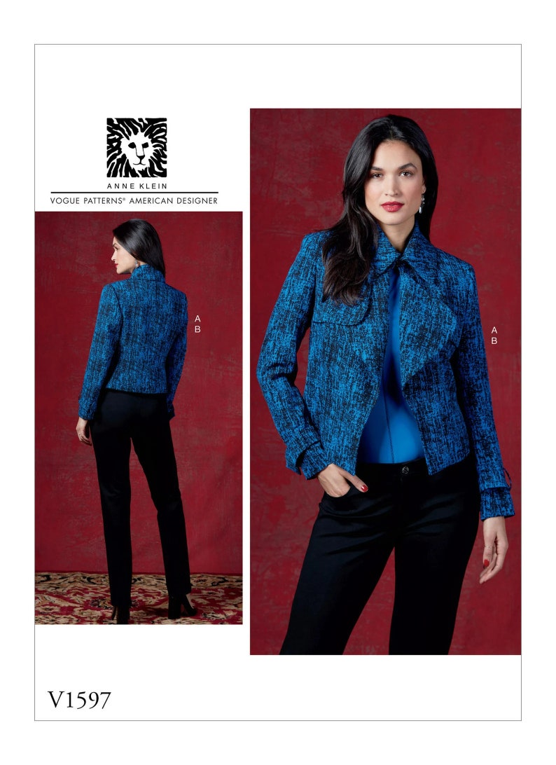 Vogue V1597 Sewing Pattern - Misses Jacket and Pants - Size 6-14 or 14 ...