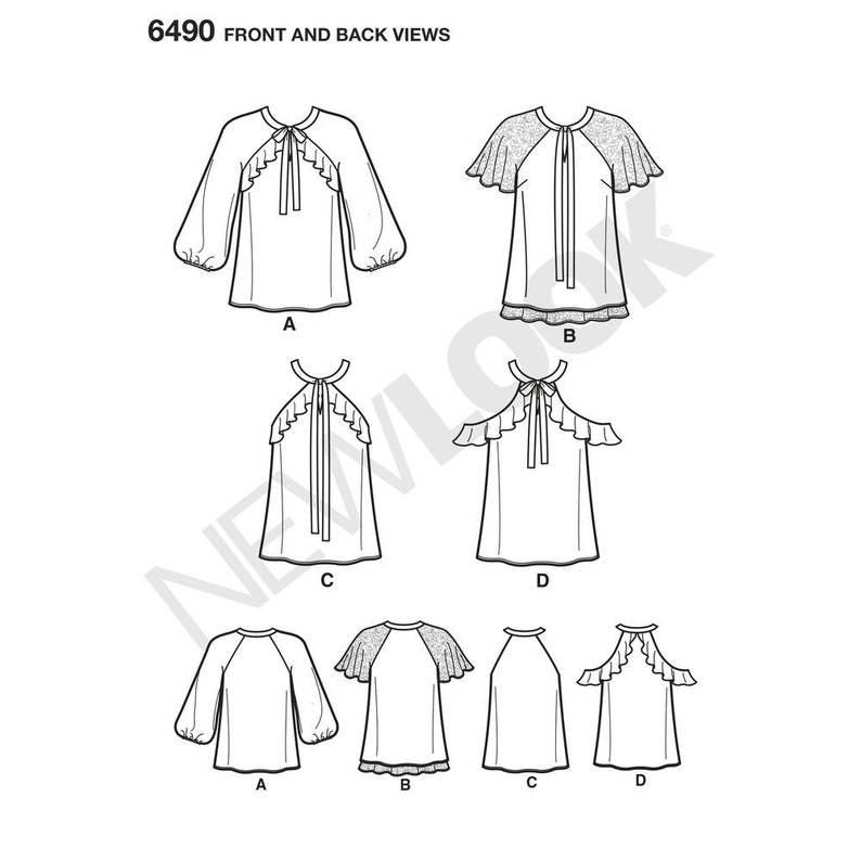 New Look Sewing Pattern D0559 / 6490 - Misses' Blouses With Sleeve ...