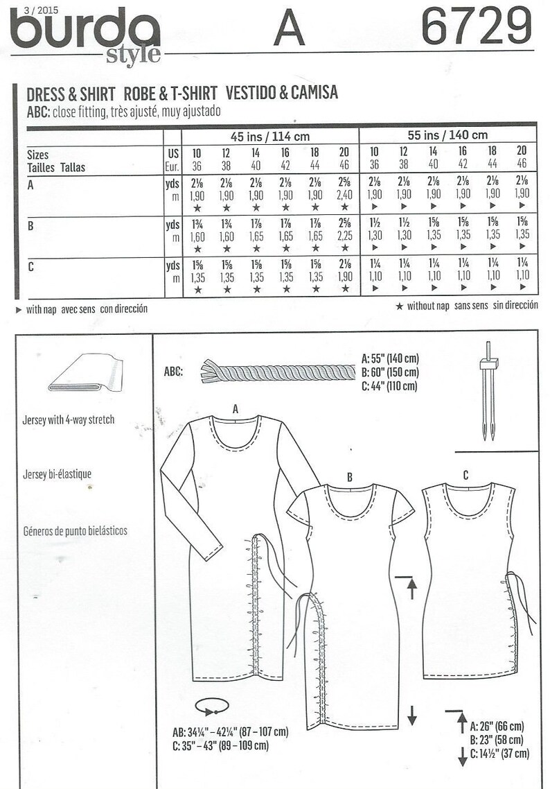 Burda 6729 Size 10-20 Misses Dresses and Top Sewing Pattern / - Etsy