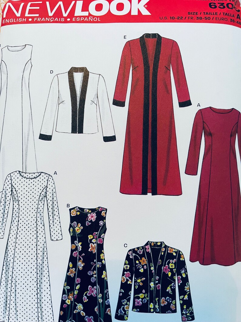 New Look 6305 - Sewing Pattern - Womens Dress and Jacket, Princess Seam ...