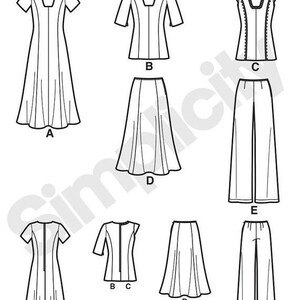 Simplicity 1431 10-18 or Plus Size 20W - 28W Misses Dress, Tunic, Pants ...