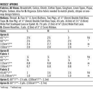 1950s Full and Half Aprons Sewing Pattern - Simplicity 8762, Kwik Sew ...