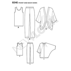 New Look 6546 Sewing Pattern Kimono Style Jackets, Knit Tank Top, and ...
