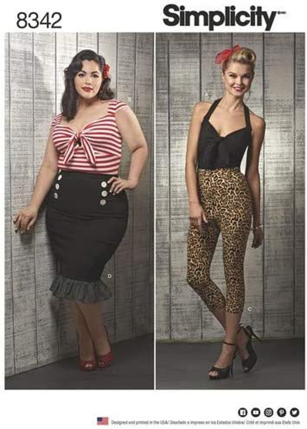 Simplicity 8342 Sewing Pattern Misses'/women's Knit Tops, Cropped Pants ...