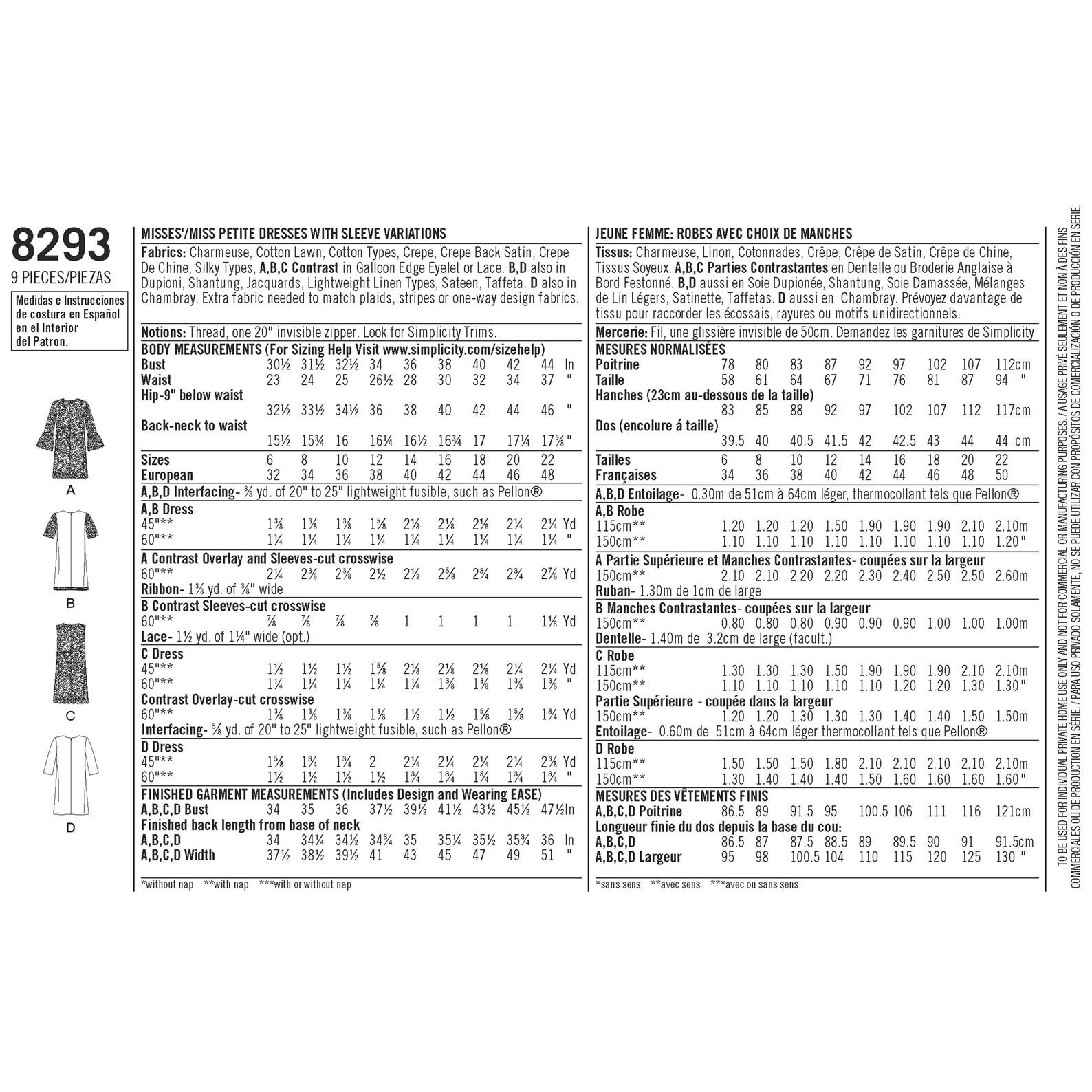 Simplicity 8293 Sewing Pattern Misses Simple Sheath Dresses | Etsy