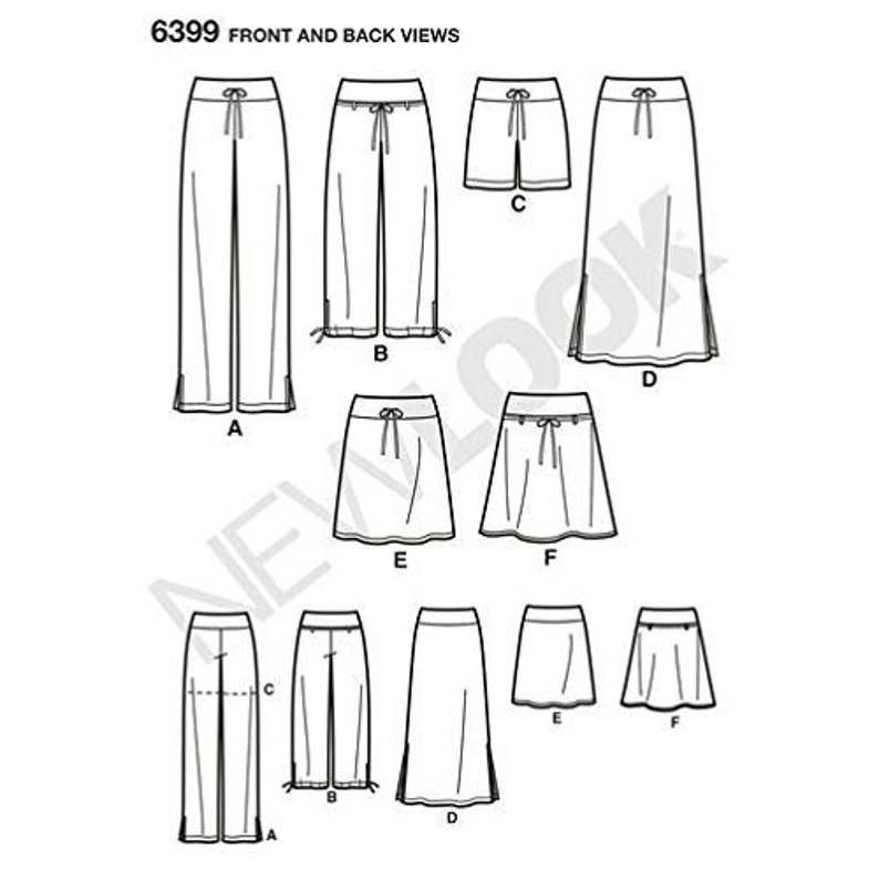New Look 6399 Misses' Easy Bottoms Sewing Pattern Size - Etsy